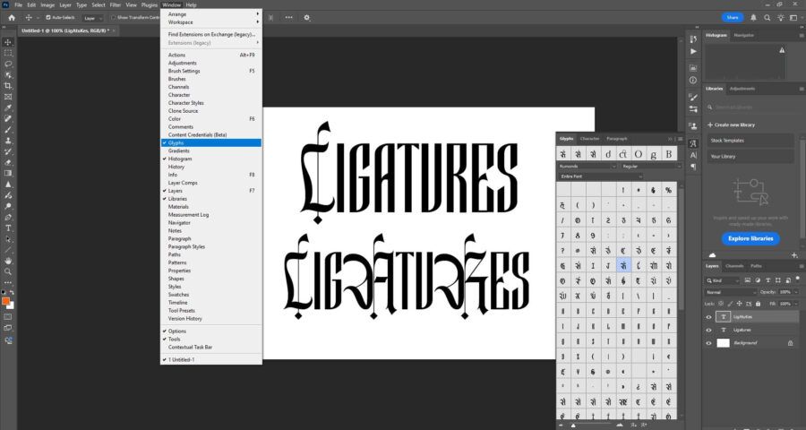 Unlock Creative Typography: How to Use Alternate Ligatures in Photoshop - Imoodev